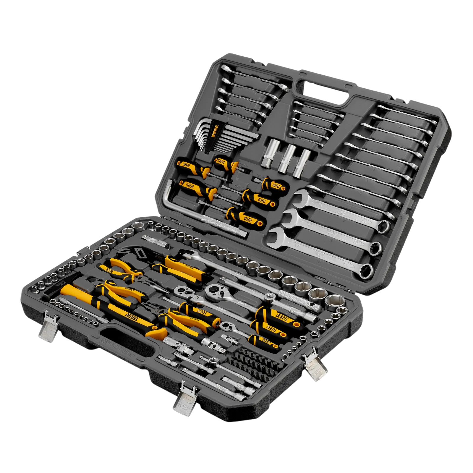 Набор инструментов DENZEL 1/2", 1/4", 3/8", CrV, S2, пластиковый кейс ...