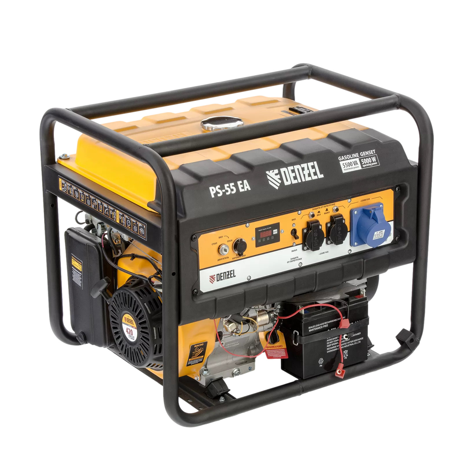 Генератор бензиновый DENZEL PS 55 EA, 5.5 кВт, 230 В, 25 л ...